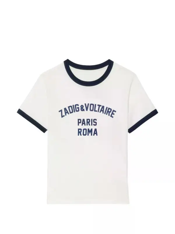 Zadig&Voltaire Logo Print Cotton T-shirt - Neutrals