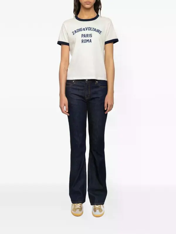 Zadig&Voltaire Logo Print Cotton T-shirt - Neutrals