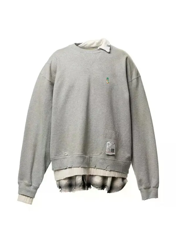 Mihara Yasuhiro Layered Design Distressed Sweatshirt - Grey