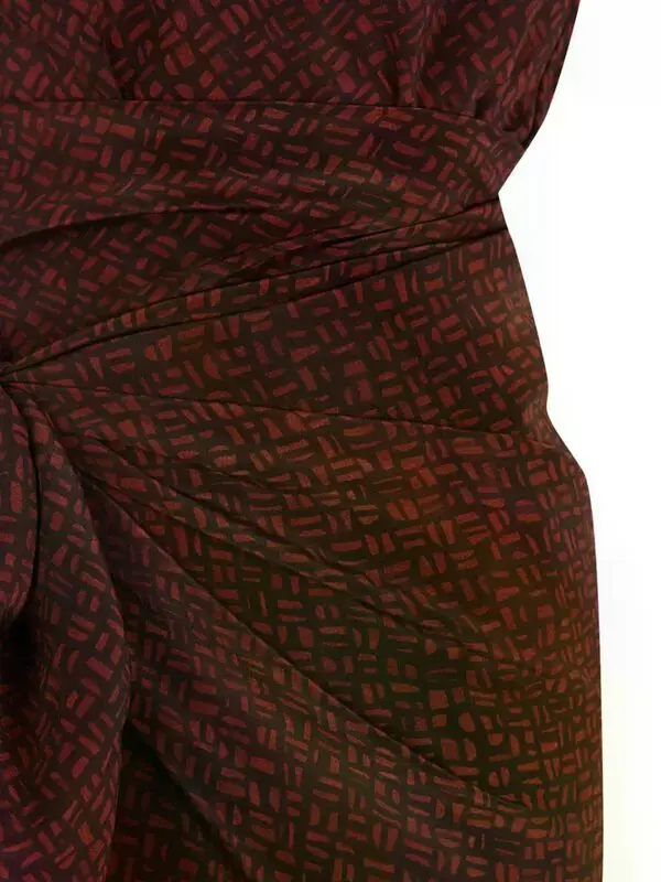 CORTANA Corallo Printed Silk Dress