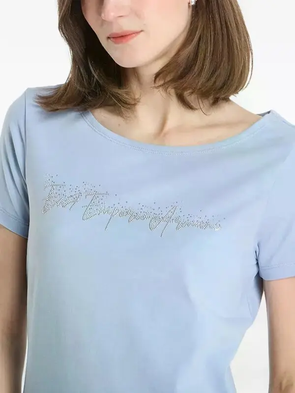 EA7 Emporio Armani Rhinestone Logo T-shirt - Blue