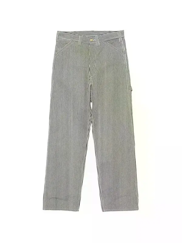 SUGAR CANE JEANS Striped Button Fly Trousers