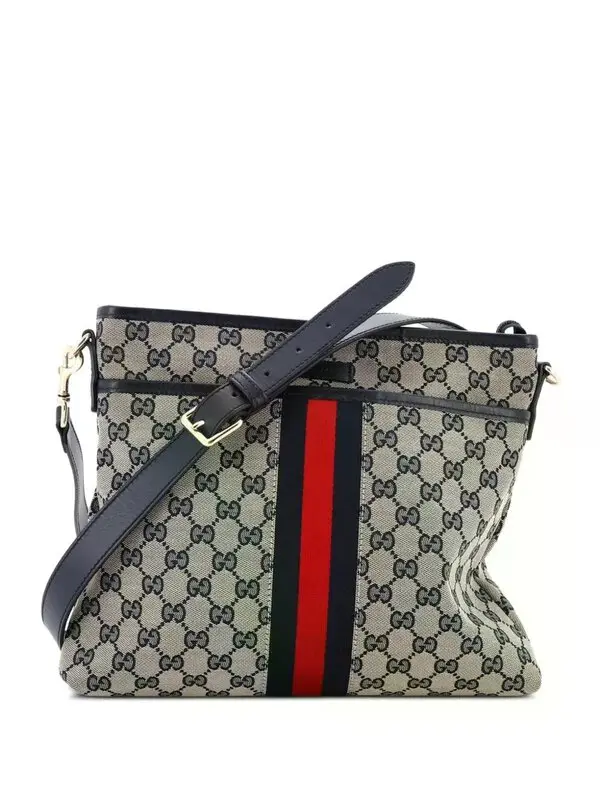 Gucci Gg Canvas Web Messenger Bag - Blue