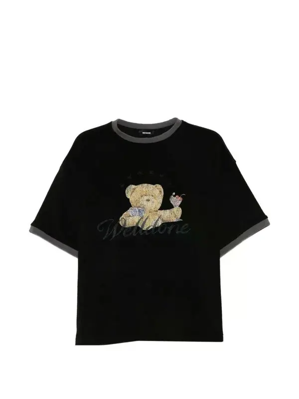 We11Done Teddy Bear Print T-shirt - Black
