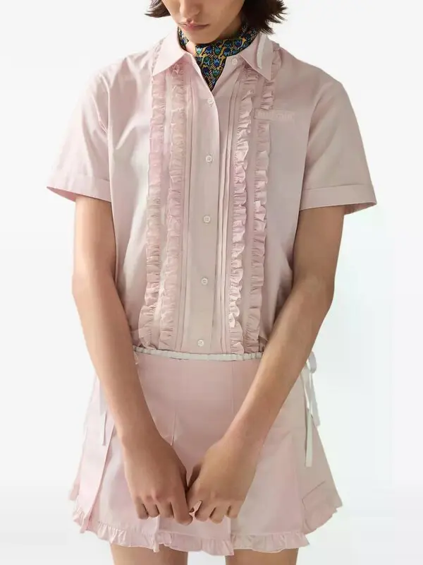 Miu Miu Poplin Shirt With Ruffle Details