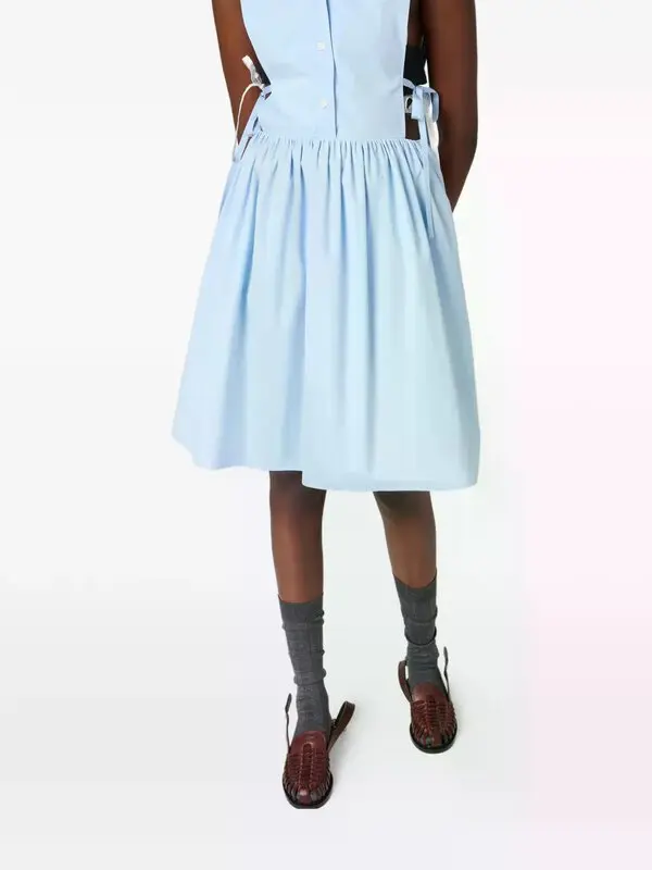 Miu Miu Cotton Poplin Side Tie Dress - Blue