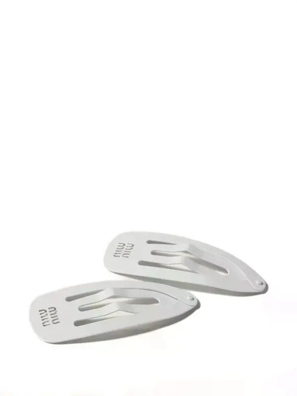 Miu Miu Metal Hair Clips - Silver