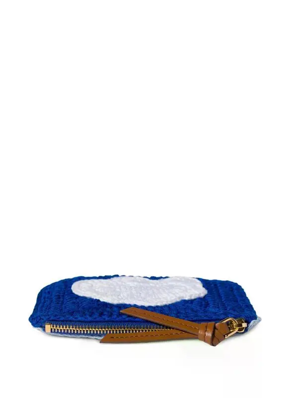 Miu Miu Crochet Zipper Pouch - Blue