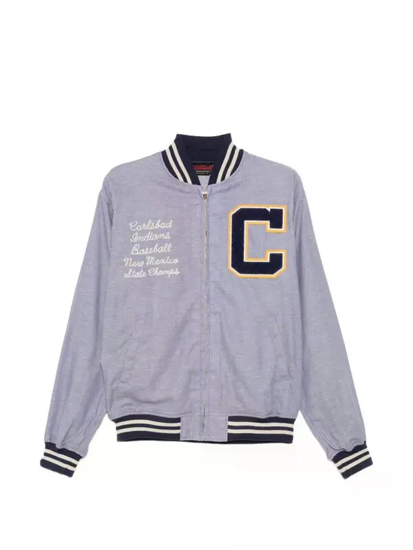 WHITESVILLE Letter-patch Bomber Jacket - Blue