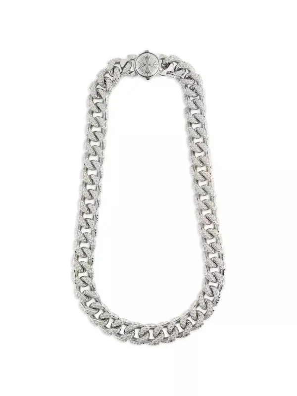Emanuele Bicocchi Tone Bronze Studded Curb-chain Necklace - Silver