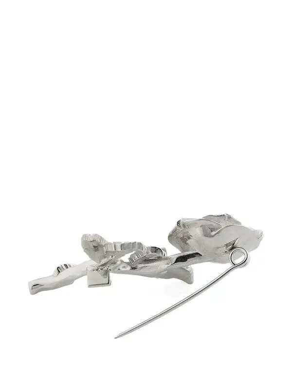 Emanuele Bicocchi Sterling Rose Motif Brooch - Silver
