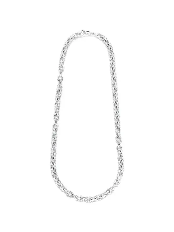 Emanuele Bicocchi Pyramid-stud Anchor-chain Necklace - Silver