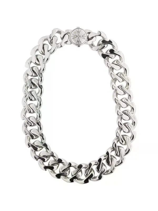 Emanuele Bicocchi Tone Bronze Edge Chain Necklace - Silver