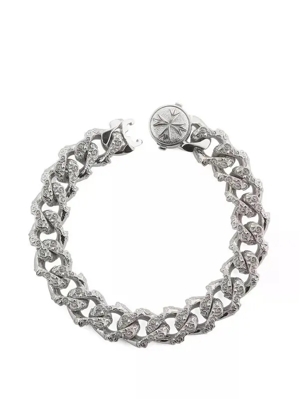 Emanuele Bicocchi Tone Bronze Fluctuate Curb-chain Bracelet - Silver