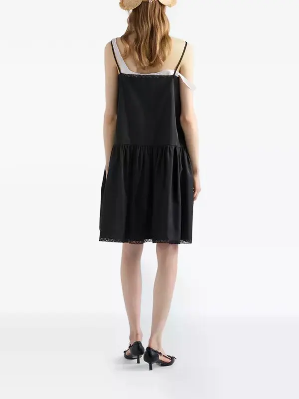 Prada Re-nylon Mini Dress With Lace Trim