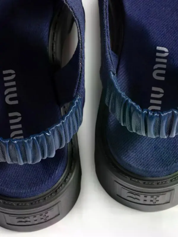 Miu Miu Gabardine Platform Sandals - Blue