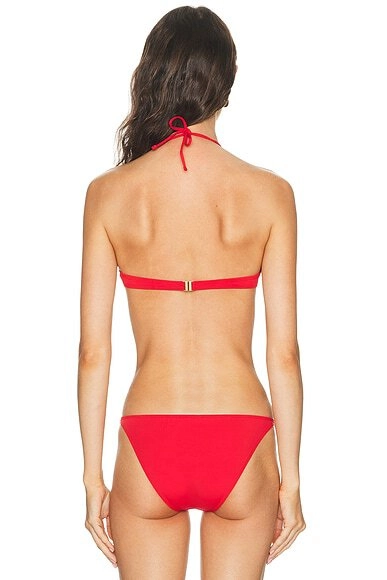 NILI LOTAN Triangle Bikini Top With Hardware