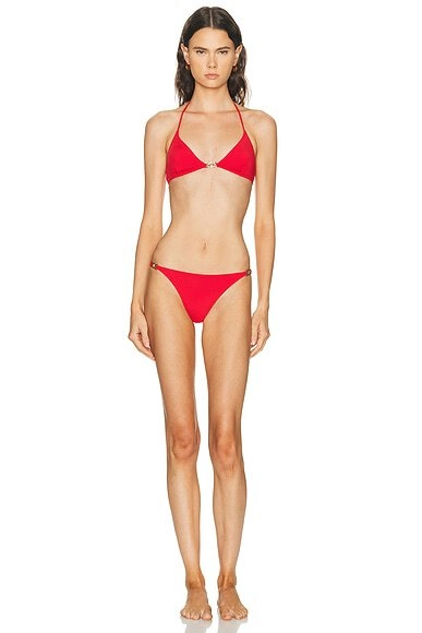 NILI LOTAN Triangle Bikini Top With Hardware