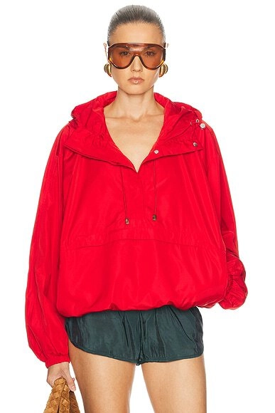 RÓHE Volume Silk Blend Anorak Jacket - Red
