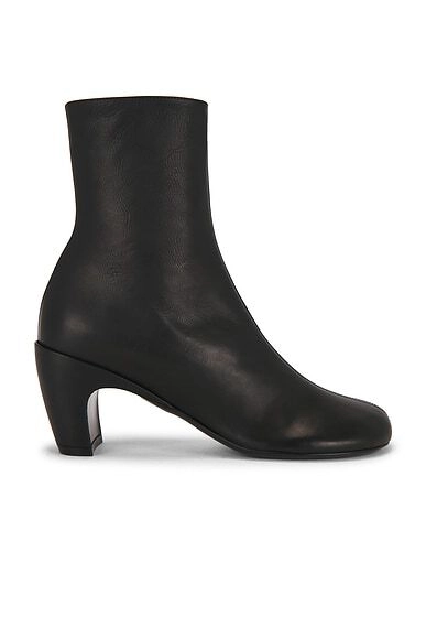 Dries Van Noten Sculptural Block Heel Zip Up Boots - Black