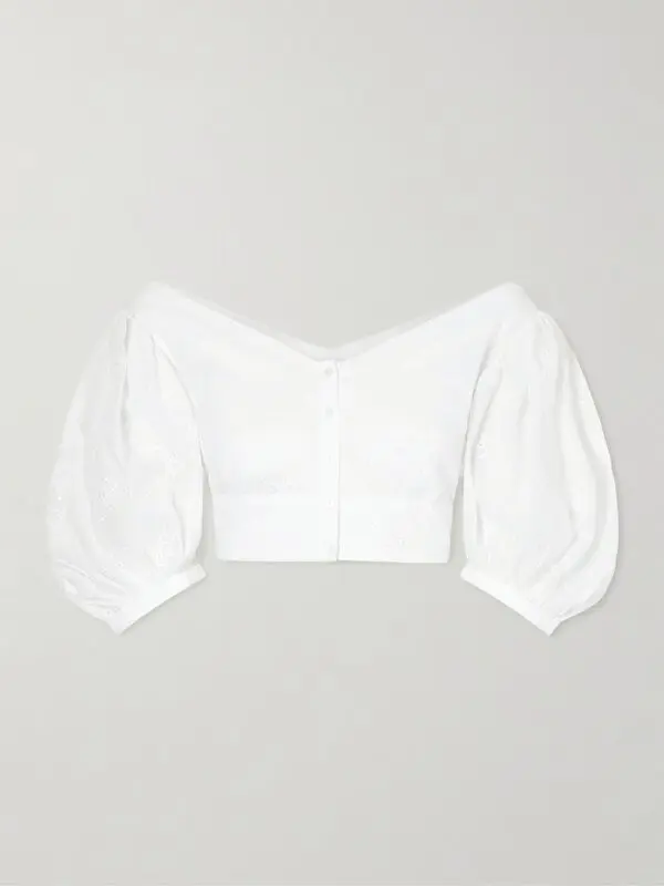 Thierry Colson Clara Embroidered Cotton-voile Blouse