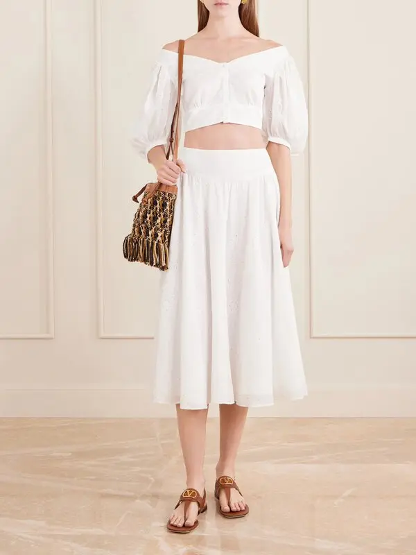 Thierry Colson Clara Embroidered Cotton-voile Blouse