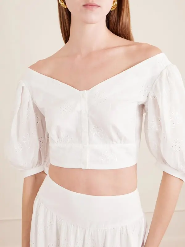 Thierry Colson Clara Embroidered Cotton-voile Blouse
