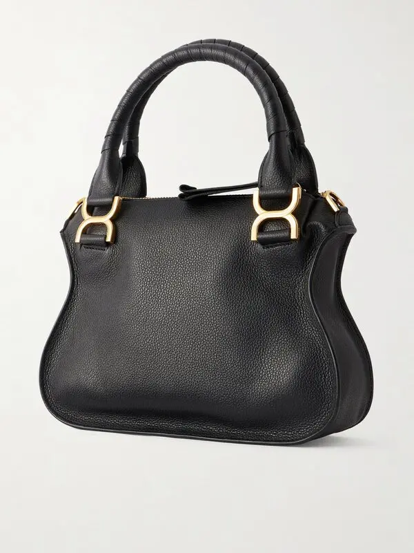 Chloé Marcie Textured-leather Tote Bag - Black