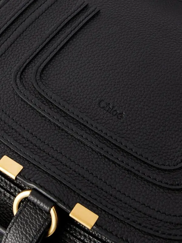 Chloé Marcie Textured-leather Tote Bag - Black