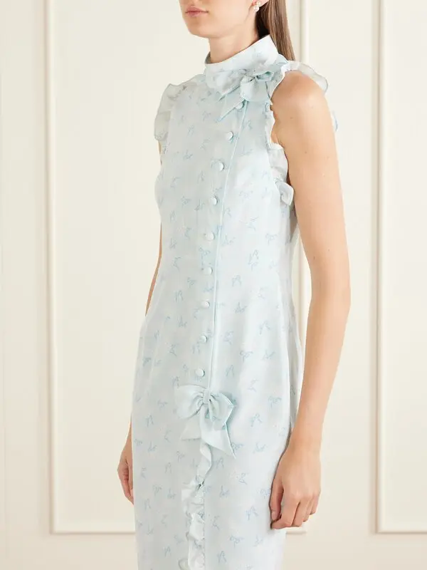 Alessandra Rich Printed Silk Midi Dress