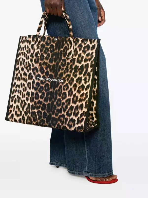 TWENTY FOURHAITCH Myrtos Leopard-print Tote Bag