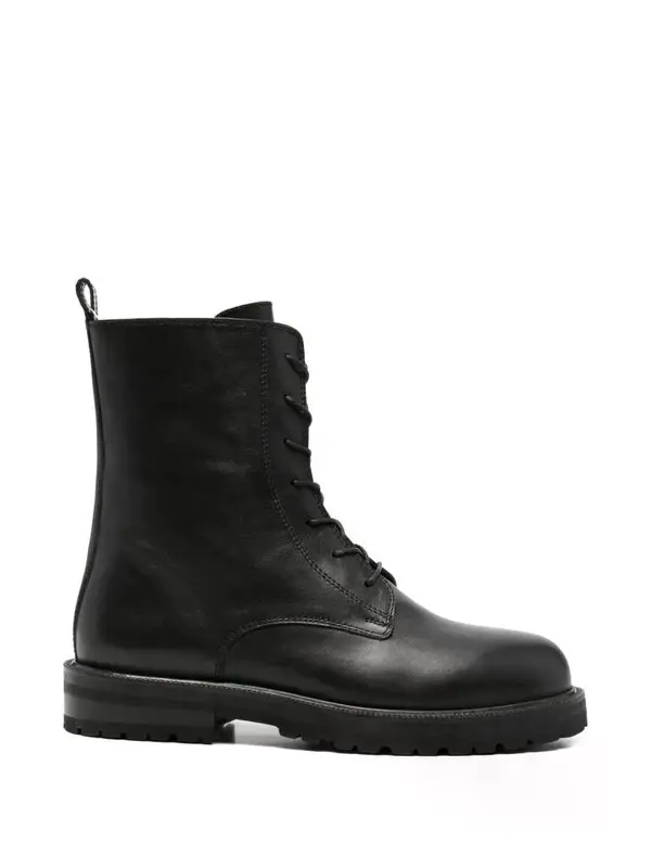 ADRIANNA FERETTI Leather Lace-up Boots - Black