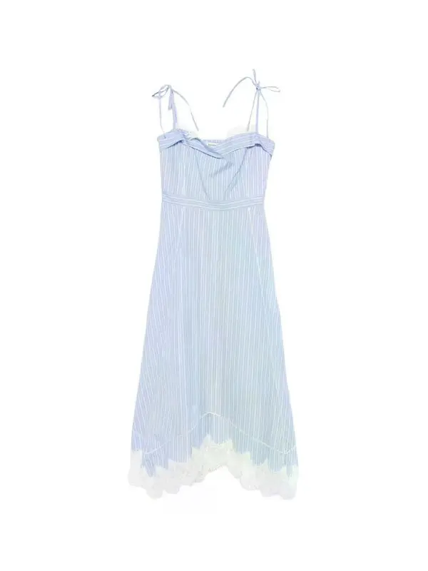 Simkhai Avalleigh Midi Dress With Lace Trim - Blue