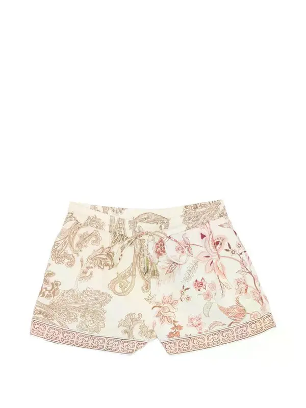 Hemant & Nandita Dani Floral-paisley Drawstring Shorts