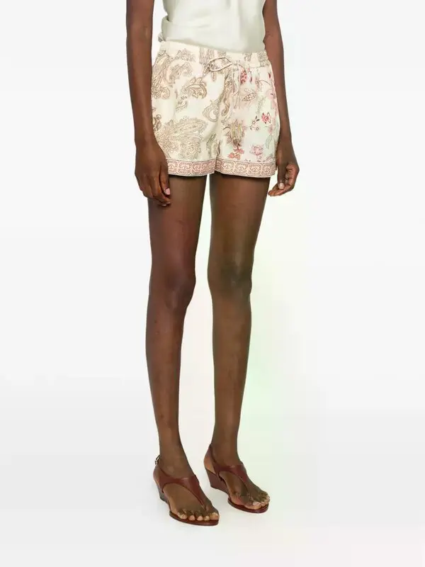 Hemant & Nandita Dani Floral-paisley Drawstring Shorts