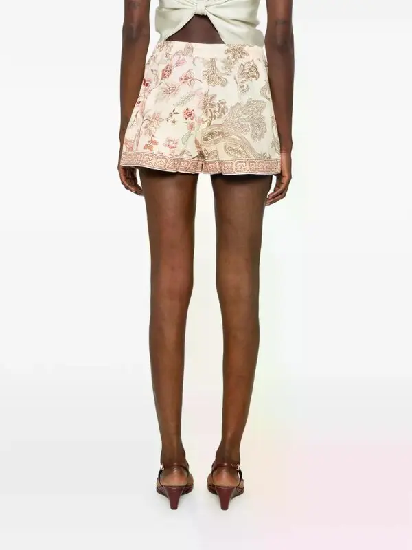 Hemant & Nandita Dani Floral-paisley Drawstring Shorts