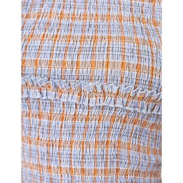 AMY LYNN Mona Smocked Cotton Top - Light Blue
