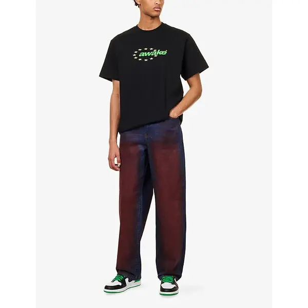 AWAKE NY Stars Logo-print Cotton T-shirt - Black