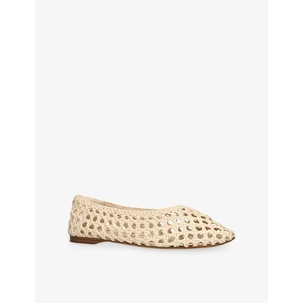 Sam Edelman Shira Woven Leather Ballet Flats - White