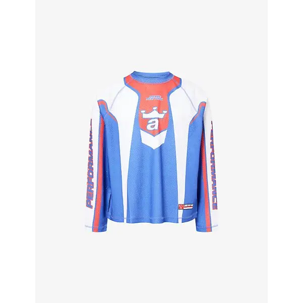 AWAKE NY Racer Long-sleeve Mesh Jersey Top