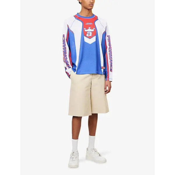 AWAKE NY Racer Long-sleeve Mesh Jersey Top