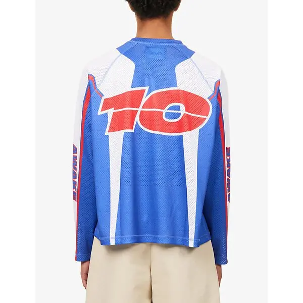 AWAKE NY Racer Long-sleeve Mesh Jersey Top