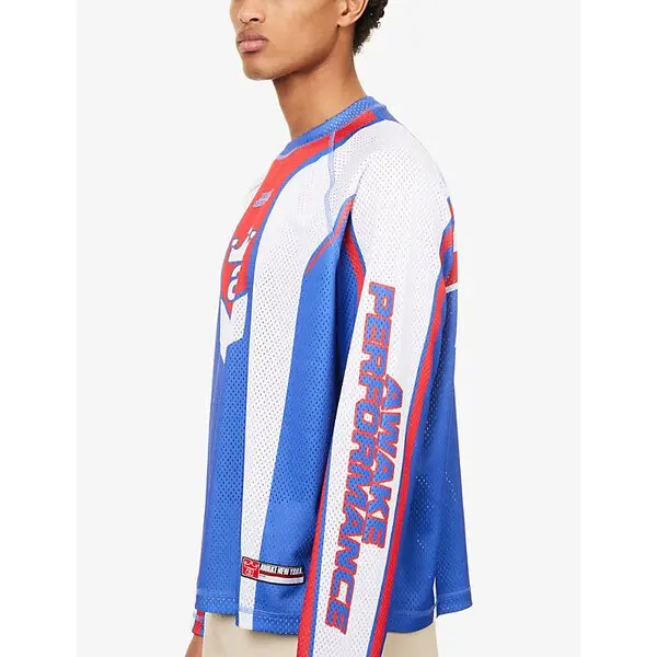 AWAKE NY Racer Long-sleeve Mesh Jersey Top