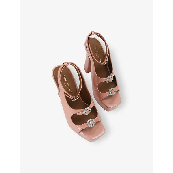 Kurt Geiger Three-buckle Platform Leather Sandals