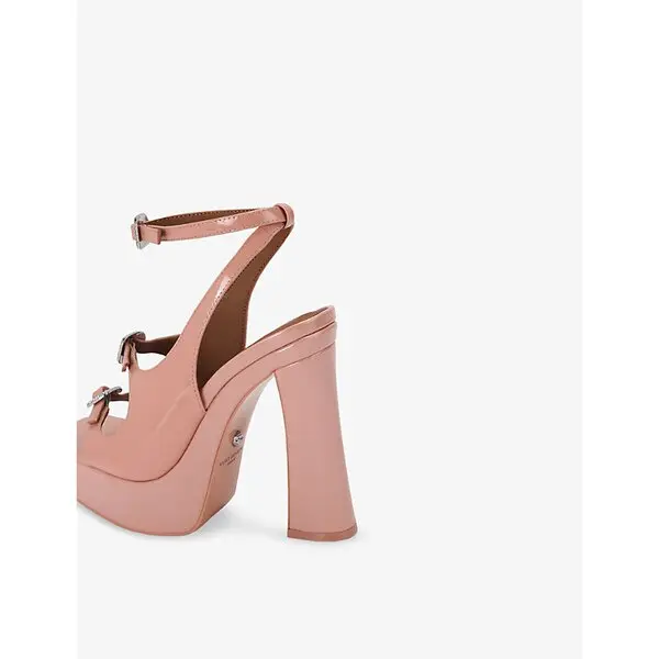 Kurt Geiger Three-buckle Platform Leather Sandals