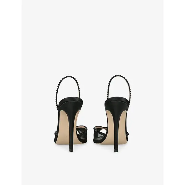ANDREA WAZEN Katy 105 Mesh Slingbacks With Rhinestone Embellishments - Black