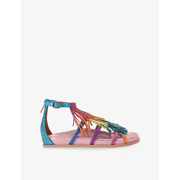 Kurt Geiger Kurt's Cabana' Fringed Woven Sandals - Mult/other