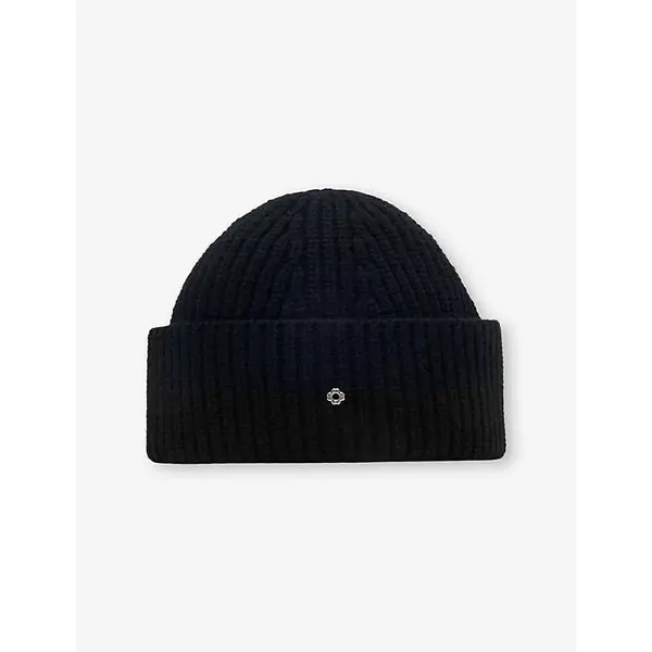 Maje Ribbed Wool And Cashmere Beanie Hat - Black