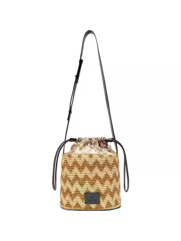 Missoni Zigzag Woven Bucket Bag - Neutrals