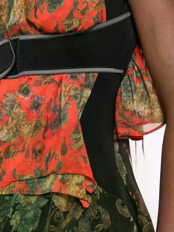 Ottolinger Floral Print Ruffled High Neck Dress